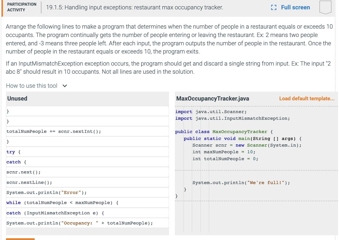 Solved Arrange the following lines to make a program that | Chegg.com