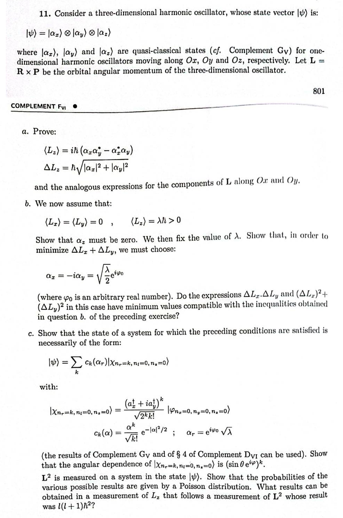11. Consider a three-dimensional harmonic oscillator, | Chegg.com