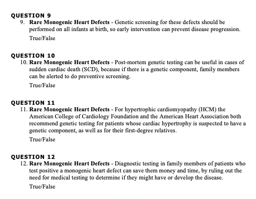 Solved QUESTION 9 9. Rare Monogenic Heart Defects - Genetic | Chegg.com