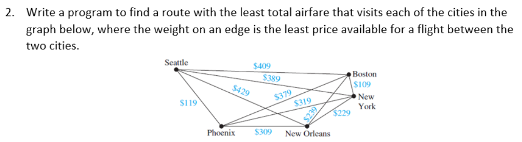 Solved 2. Write a program to find a route with the least | Chegg.com