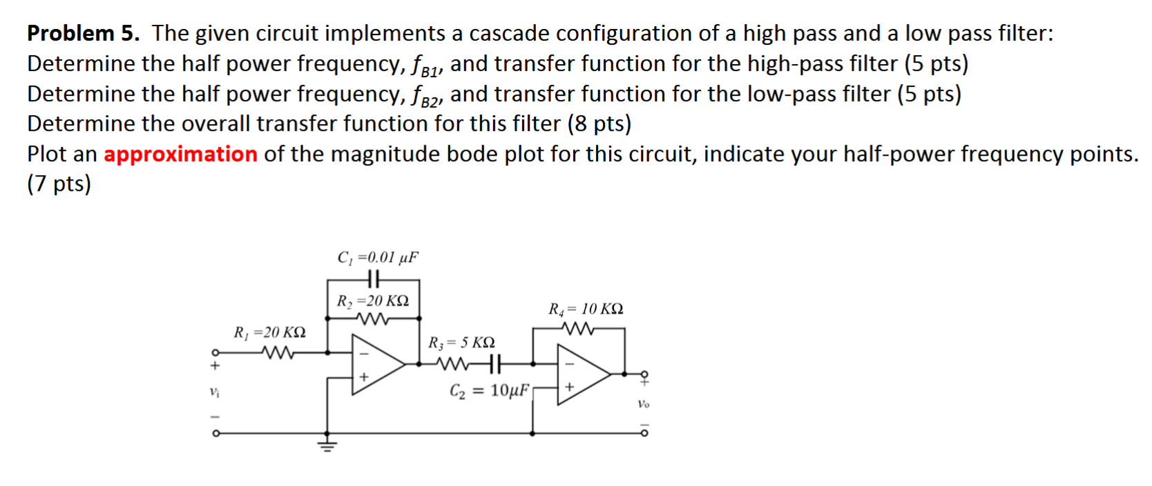 Solved Problem 5. The given circuit implements a cascade | Chegg.com