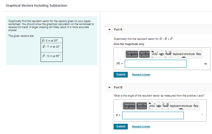 Solved Graphical Vectors including Subtraction Graphically | Chegg.com