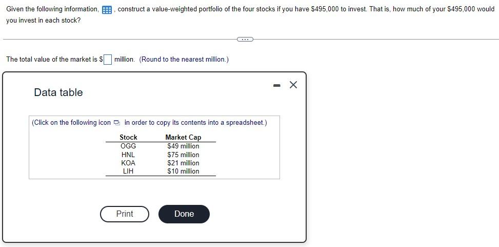 Solved Given the following information,__, construct a | Chegg.com