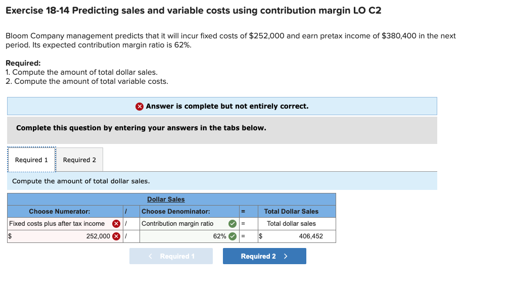 Solved Exercise 18 14 Predicting Sales And Variable Costs 