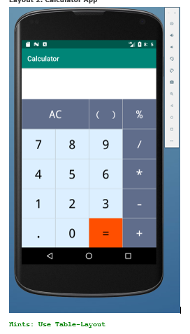 Solved Hints: Use Table-Layout | Chegg.com