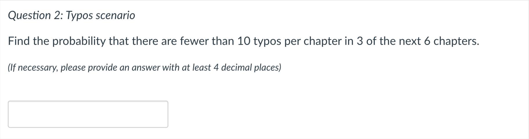 Solved Typos scenario: This scenario will be used for next 2 | Chegg.com