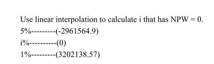 Solved Use linear interpolation to calculate i that has | Chegg.com Solved Use linear interpolation to calculate i that has | Chegg.com