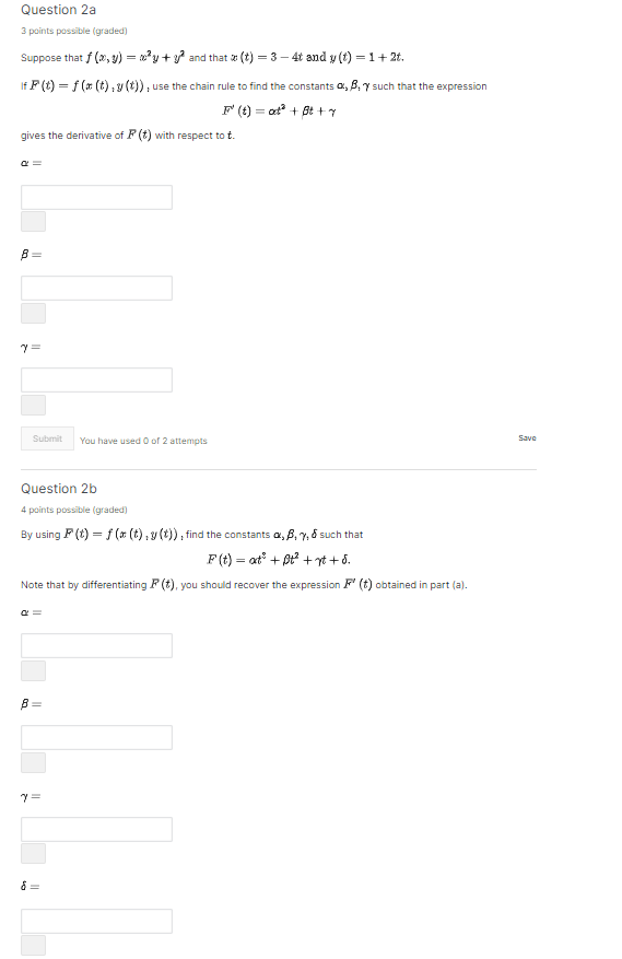 Solved 3 points possible (graded) Suppose that f(x,y)=x2y+y2 | Chegg.com