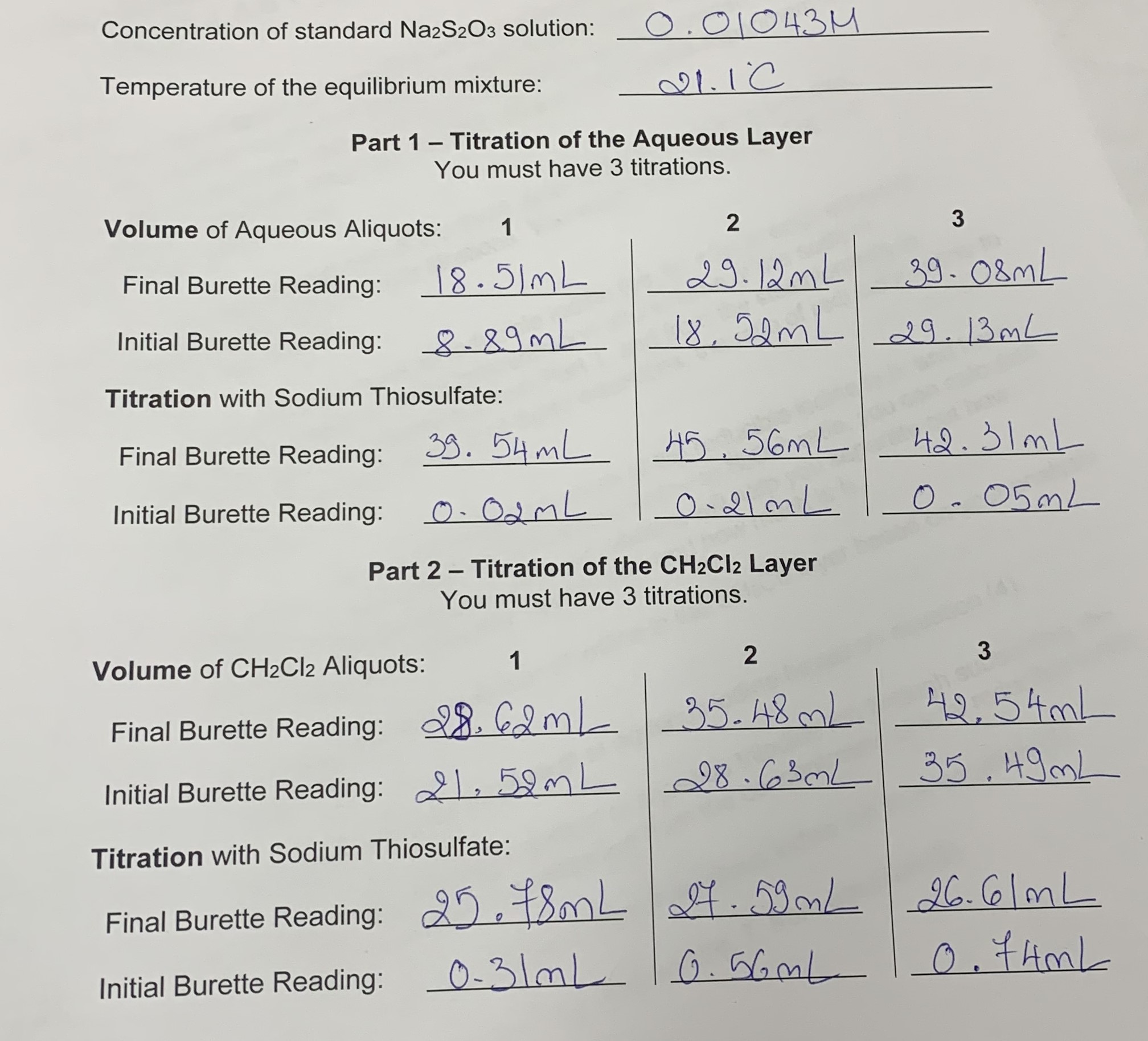 Solved Using your own lab-obtained data, what was your | Chegg.com