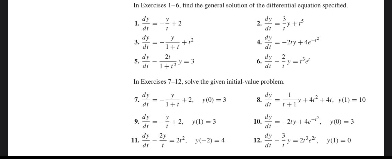 Solved In Exercises 1-6, ﻿find the general solution of the | Chegg.com