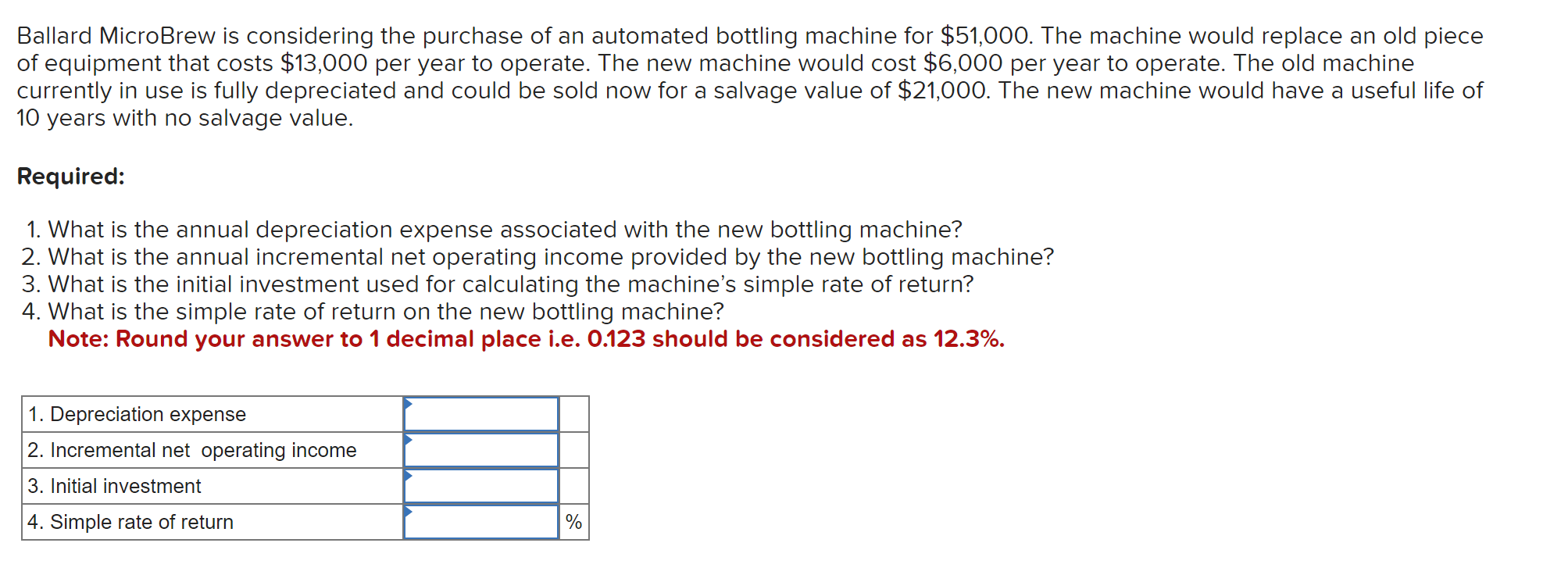 Solved Ballard MicroBrew is considering the purchase of an | Chegg.com