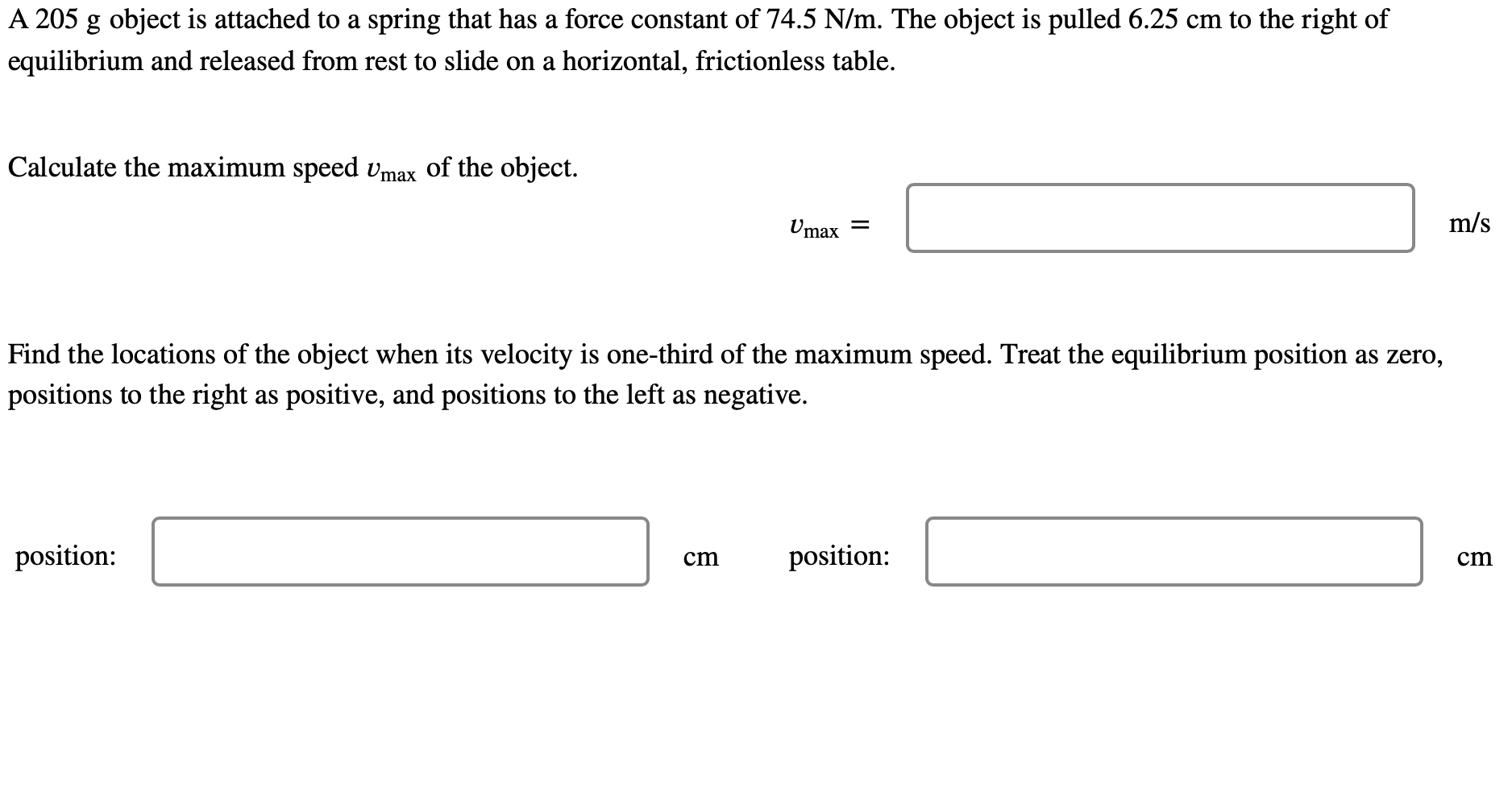 Solved A \\( 205 \\mathrm{~g} \\) object is attached to a | Chegg.com
