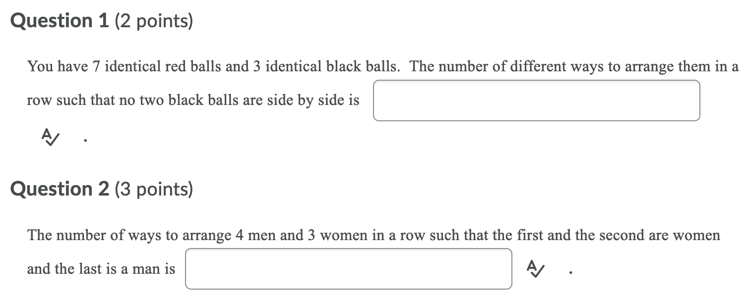 Solved Question 1 (2 points) You have 7 identical red balls | Chegg.com