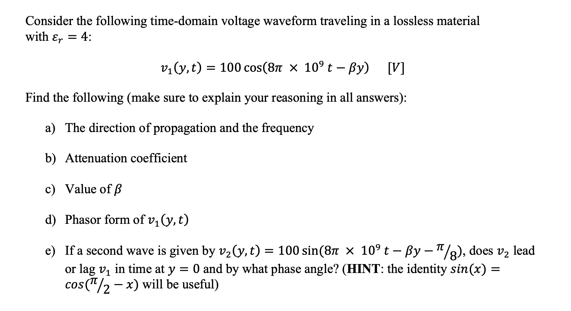 Solved Consider the following time-domain voltage waveform | Chegg.com