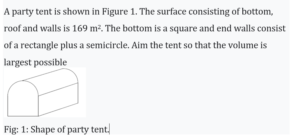 Solved A party tent is shown in Figure 1. The surface | Chegg.com