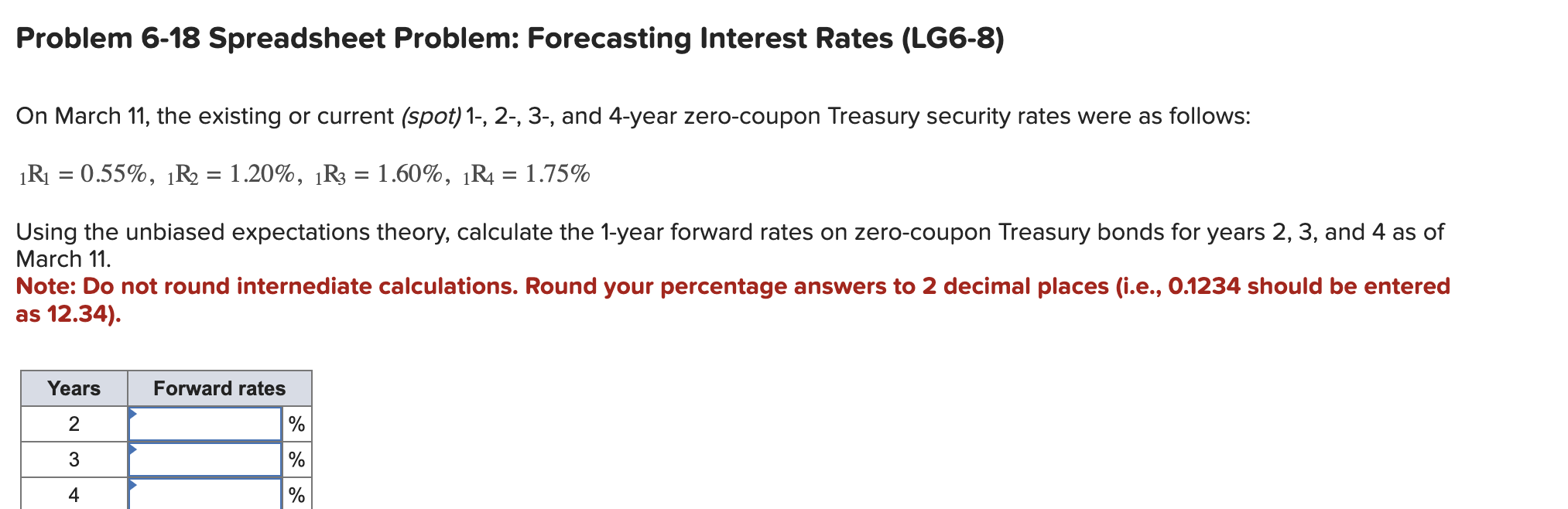 Solved Problem 6-18 Spreadsheet Problem: Forecasting | Chegg.com