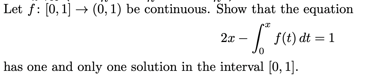Solved Let f:[0,1]→(0,1) be continuous. Show that the | Chegg.com