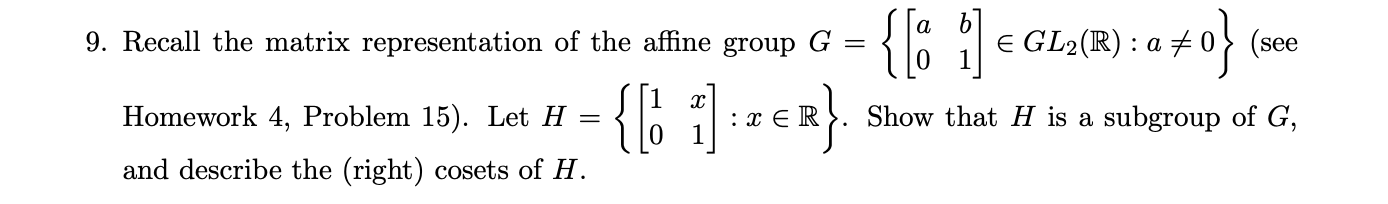 Solved 9. Recall the matrix representation of the affine | Chegg.com