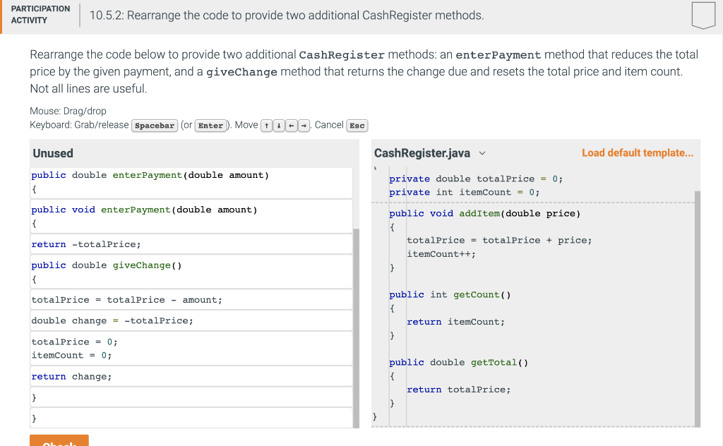 Solved Rearrange the code below to provide two additional | Chegg.com