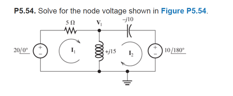 Solved P5.54. Solve for the node voltage shown in Figure | Chegg.com