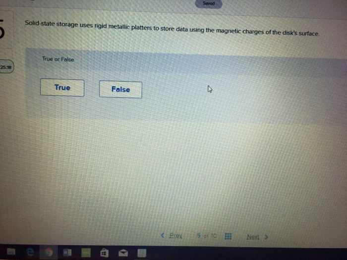 Solved Solid-state storage uses rigid metallic platters to | Chegg.com