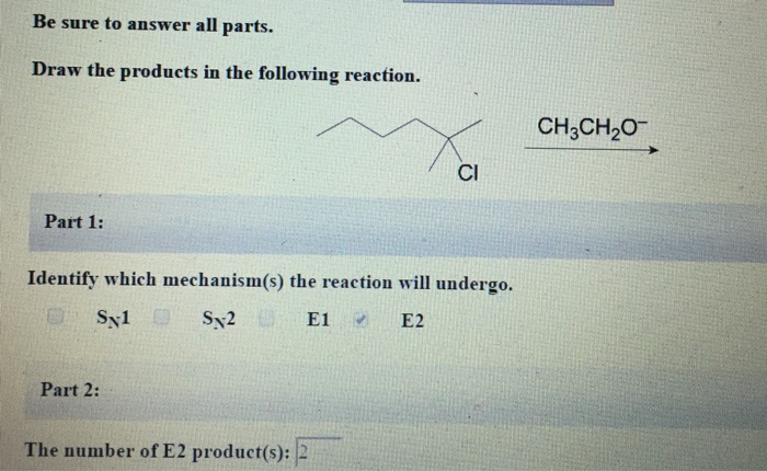Solved Be sure to answer all parts. Draw the products in the | Chegg.com