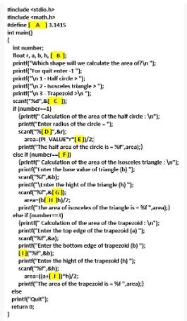 Solved tinclude include #define A 13.1415 int main() 1 int | Chegg.com