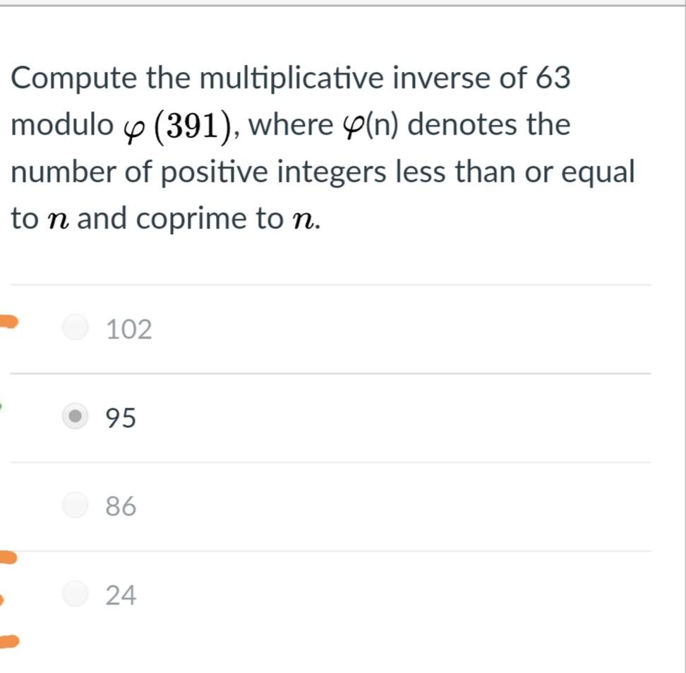 Solved Compute the multiplicative inverse of 63 modulo 4 | Chegg.com