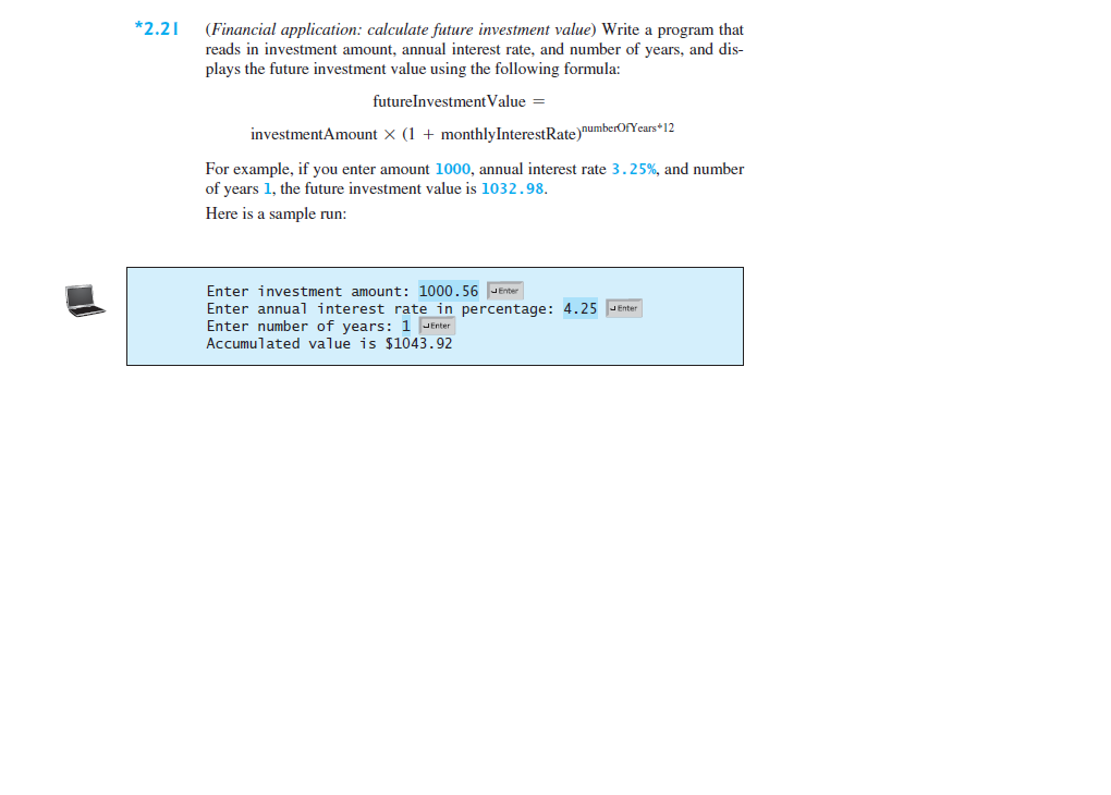 Solved 2.2 (Financial application: calculate future | Chegg.com