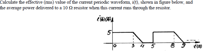 Solved Calculate the effective (rms) value of the current | Chegg.com
