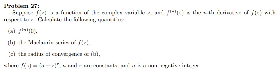 Solved Problem 27:Suppose f(z) is ﻿a function of ﻿the | Chegg.com