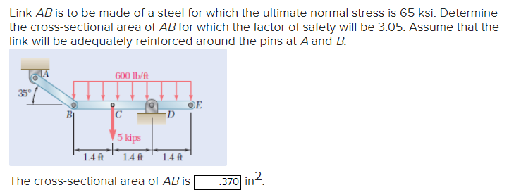 Solved Link AB is to be made of a steel for which the | Chegg.com