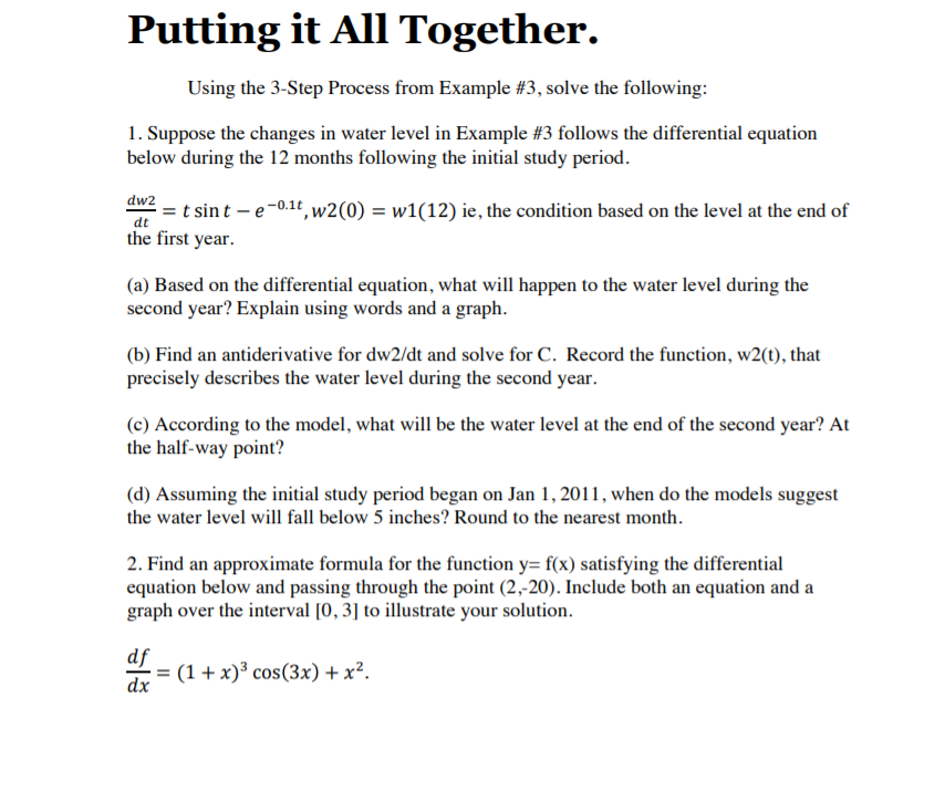 Putting it All Together. Using the 3-Step Process | Chegg.com