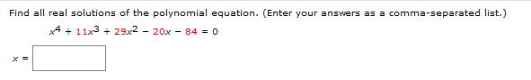 Solved Find all real solutions of the polynomial equation. | Chegg.com