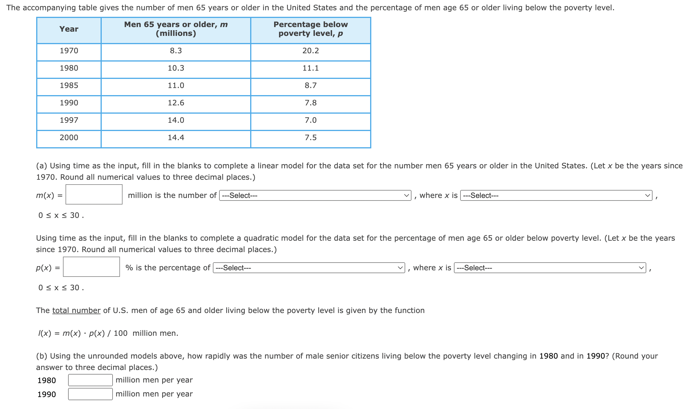 Round all numerical values to three decimal | Chegg.com