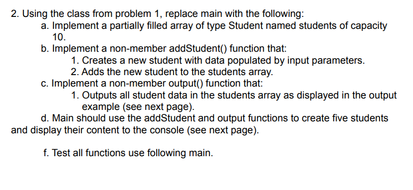 Solved plement a Student class. a. Create a class Student | Chegg.com