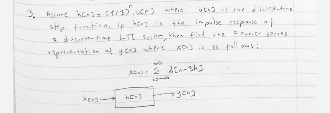 Solved 3. Assume hena= (1/3) vans where ucna is the discrete | Chegg.com