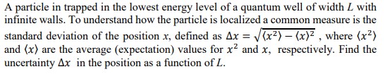 Solved **Position uncertainty of a particle in a square | Chegg.com