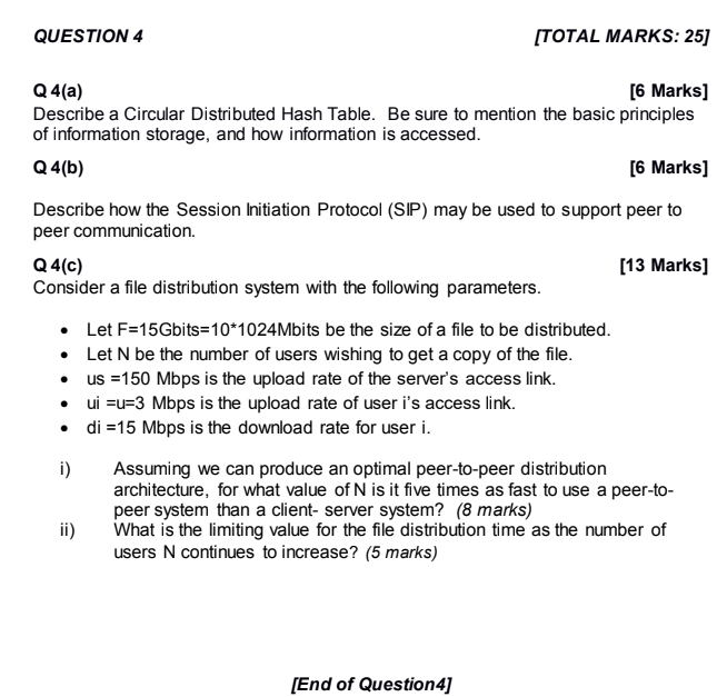 Solved QUESTION 4 TOTAL MARKS: 25) a 4(a) Describe a | Chegg.com