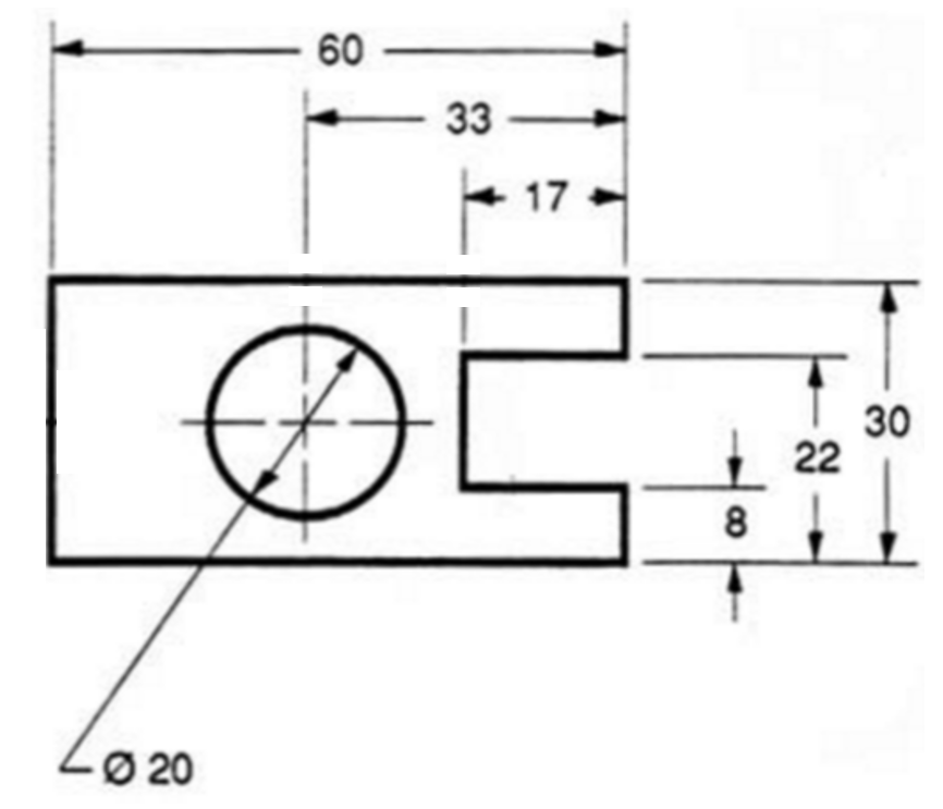 Solved In the following drawing, dimensions are not properly | Chegg.com