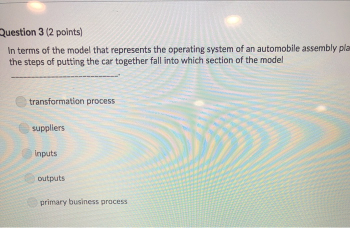 Solved Question 3 (2 points) In terms of the model that | Chegg.com