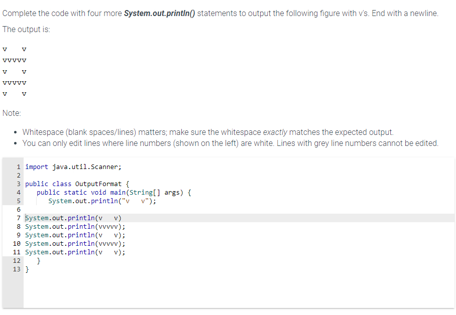 Solved Complete the code with four more System.out.println() | Chegg.com