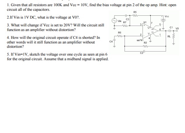 Solved Given that all resistors are 100K and Vcc = 10V, find | Chegg.com