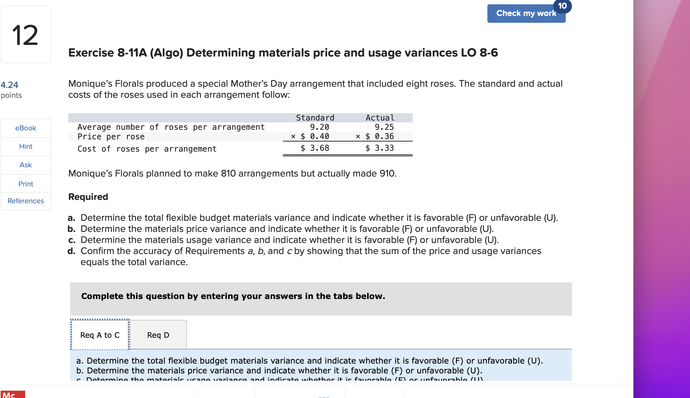 Solved Exercise 8-11A (Algo) Determining materials price and | Chegg.com