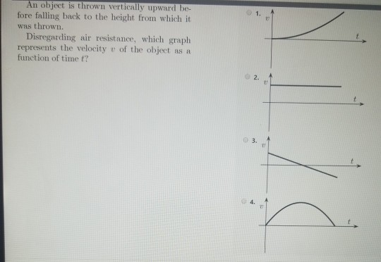 Solved An object is thrown vertically upward be- fore | Chegg.com