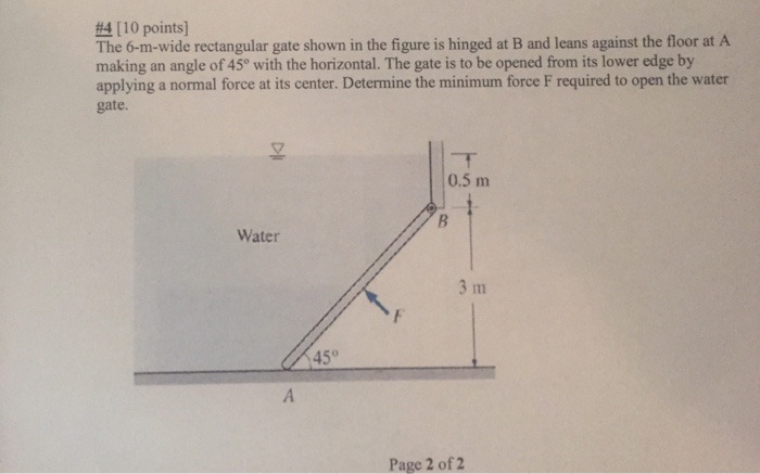 Solved [ 10 points] The 6-m-wide rectangular gate shown in | Chegg.com