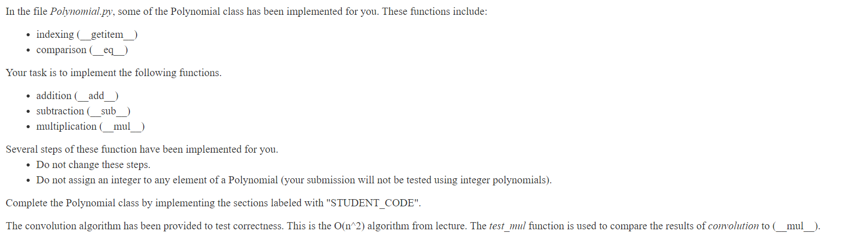 Solved Please help in python: Here is Polynomial.py: class | Chegg.com