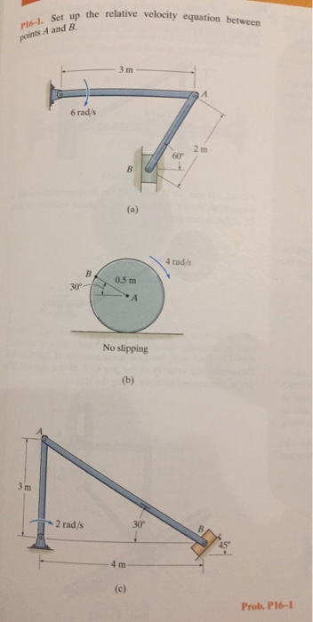 Solved Set up the relative velocity equation between points | Chegg.com