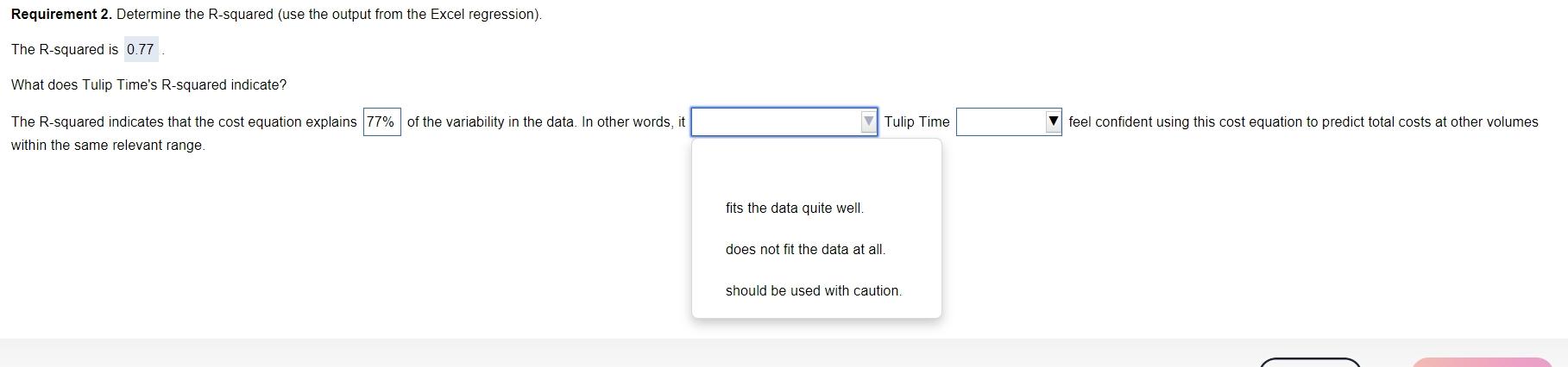 Solved regression analysis on the next year's data using | Chegg.com
