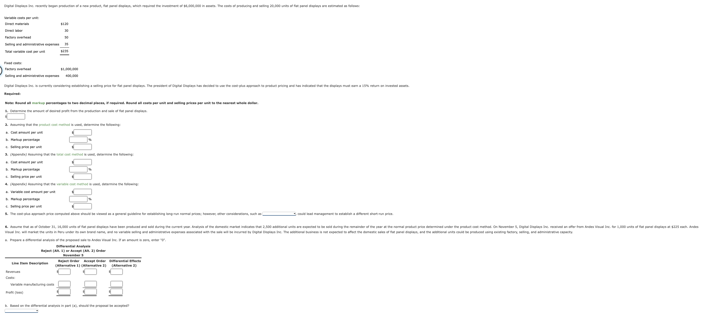 Solved Required:Note: Round all markup percentages to two | Chegg.com
